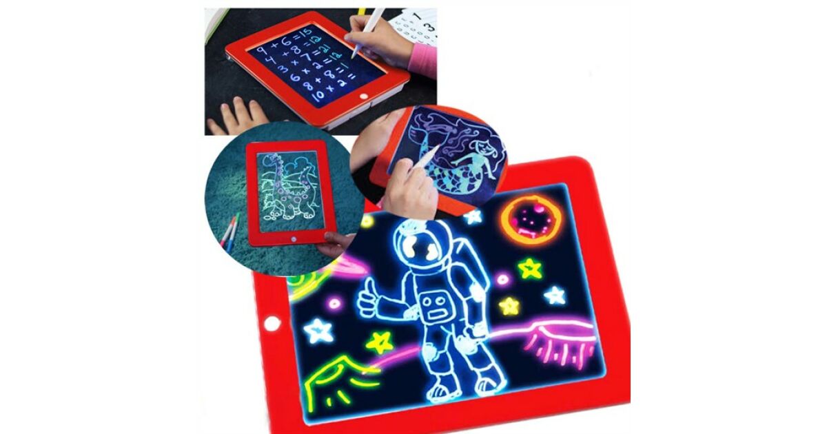 Magic Sketchpad készségfejlesztő, színes, világítós rajztábla ...