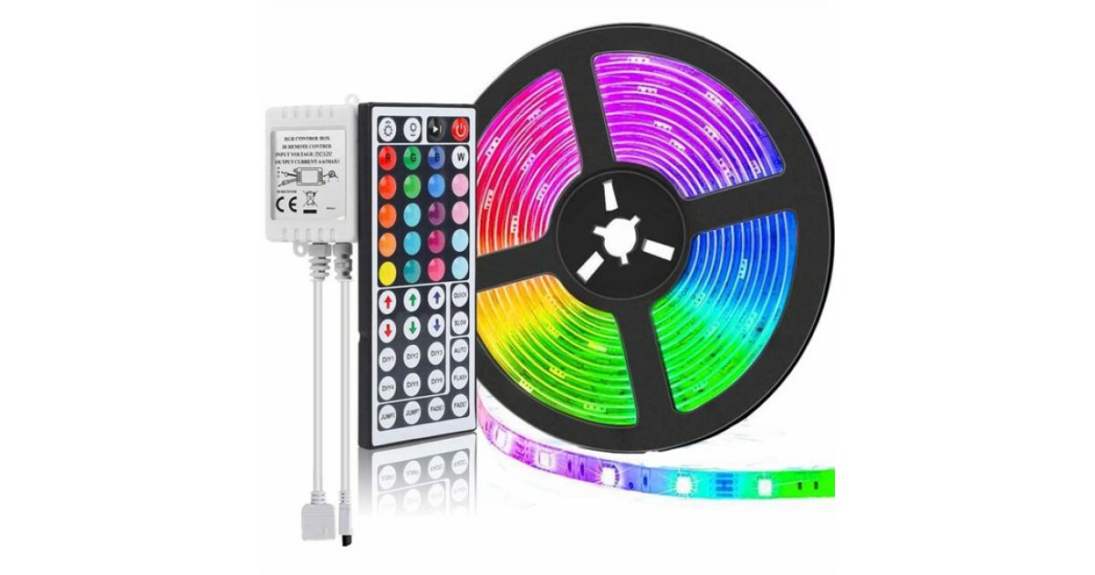 5050 RGB LED-Streifen, 5 Meter, Farbwechsel - mit 44-Tasten ...