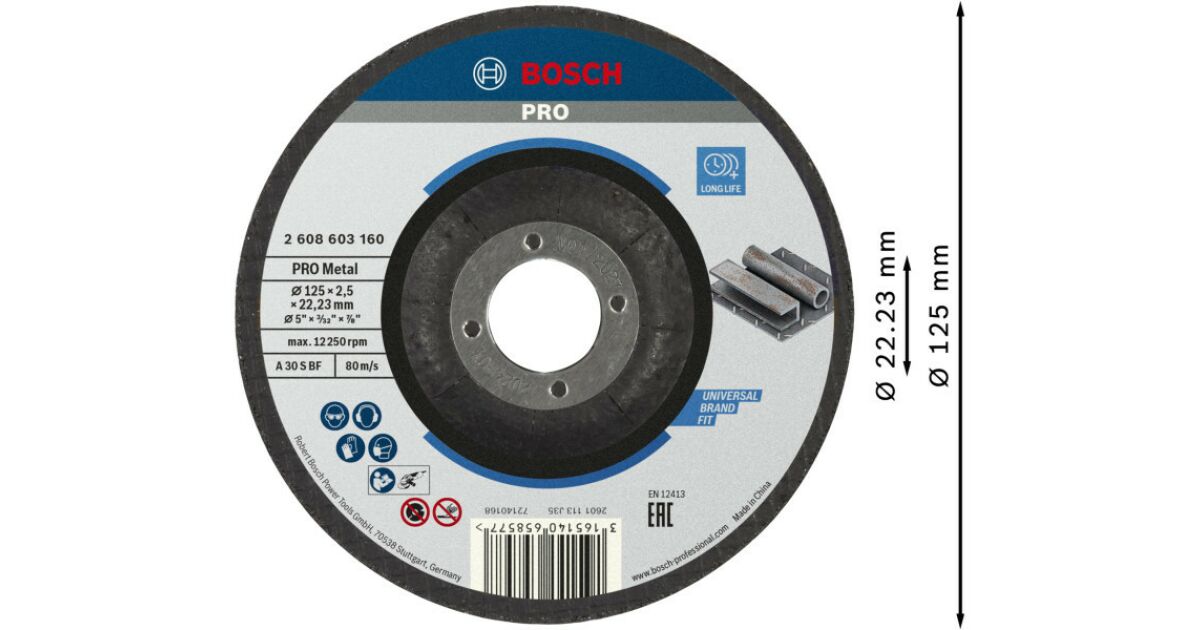 BOSCH PRO Disc de tăiere pentru metal 125 x 2,5 x 22,2 mm A 30 S BF ...