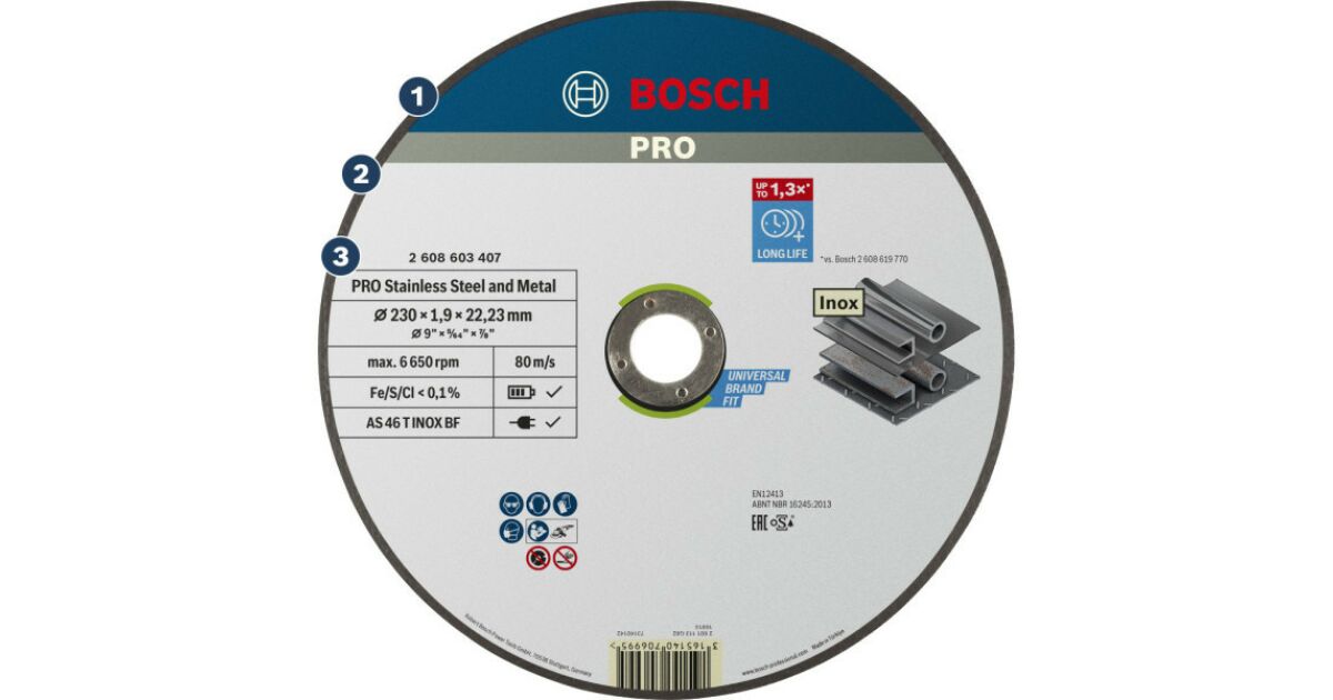 Disc Expert pentru Inox - Rapido, Ø 230mm (Găurire 22,23mm, AS 46 T INOX BF, drept) | Pepita.com