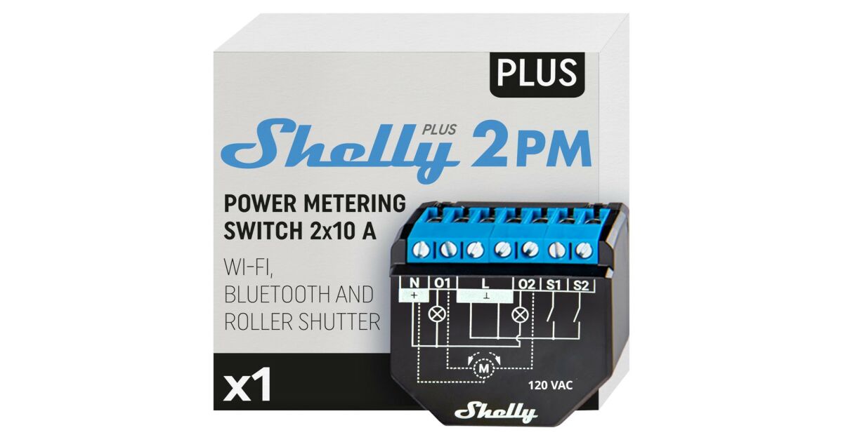 Shelly Plus 2PM UL – Kétcsatornás Okos Relé Kapcsoló Energiafogyasztás ...