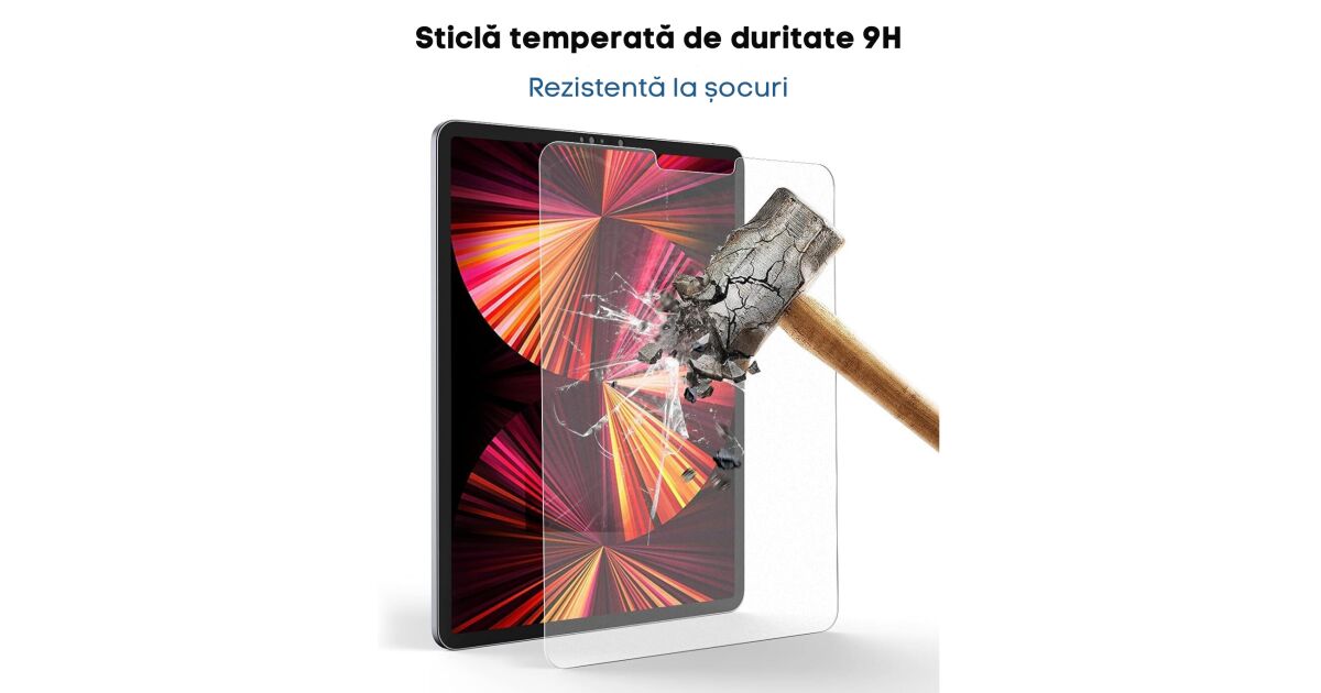 Folie de protectie din sticla cu textura de hartie Gelle pentru Apple ...