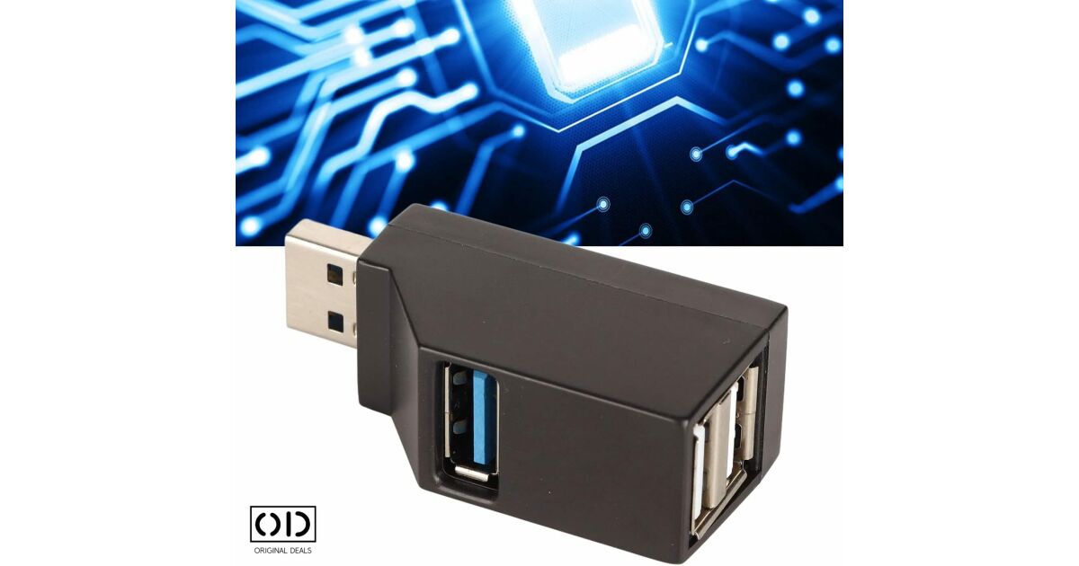 HUB USB cu 3 Porturi si Adaptor USB Tip C si USB 3.0, Viteza Transfer ...