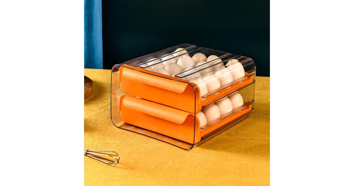 Suport pentru Oua, KipHome, Strat Dublu, Capacitate 32 de Oua, 23.5x21 ...