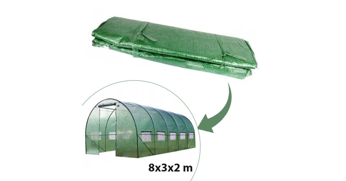Folie protectie pentru solar de gradina, 8x3x2m, 10 ferestre, pe 140g ...