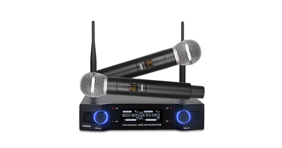 Set microfoane wireless si receiver pentru evenimente si karaoke ...