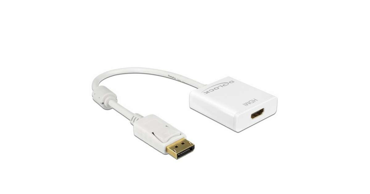 Delock Adapter Displayport 1.2 male > HDMI female 4K Active white ...