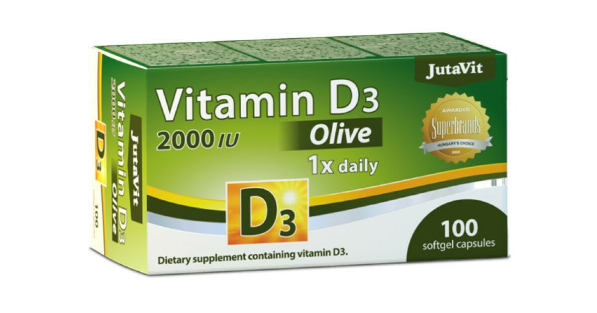 Jutavit d3-vitamin 2000 NE oliva lágykapszula 100 db | Pepita.hu