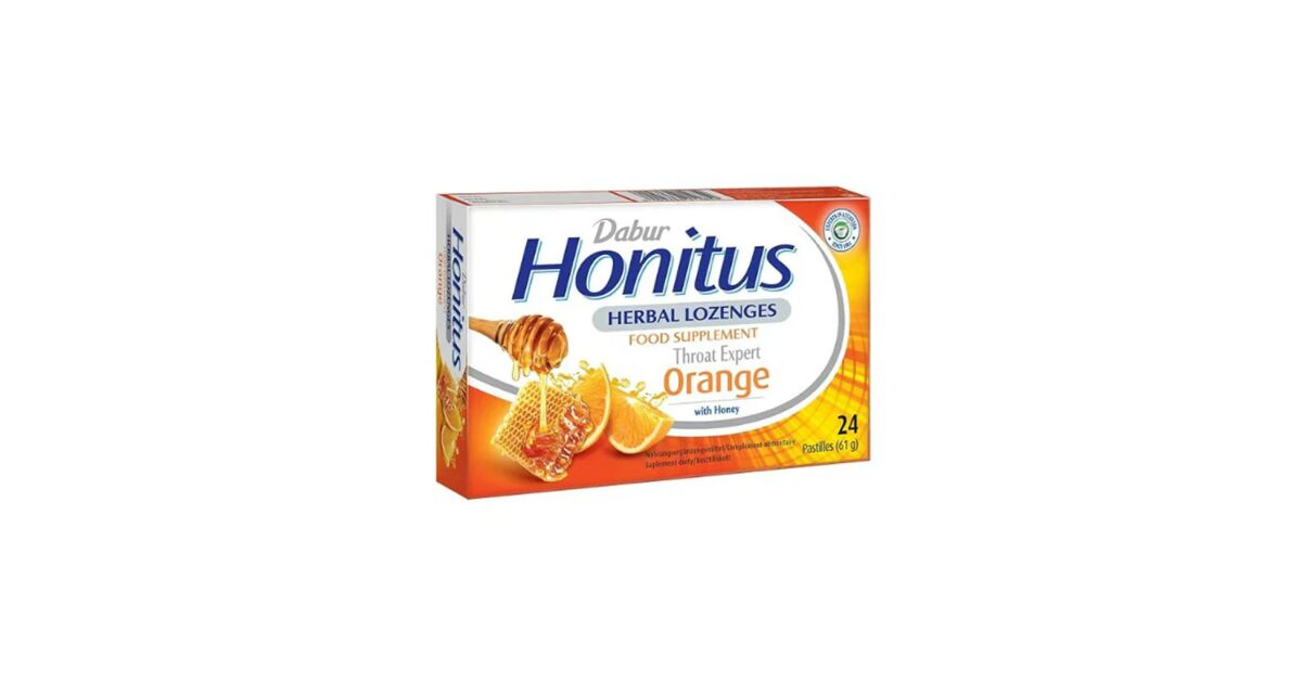 Dabur honitus orange narancs ízű gyógynövényes szopogató tabletta 24 db ...