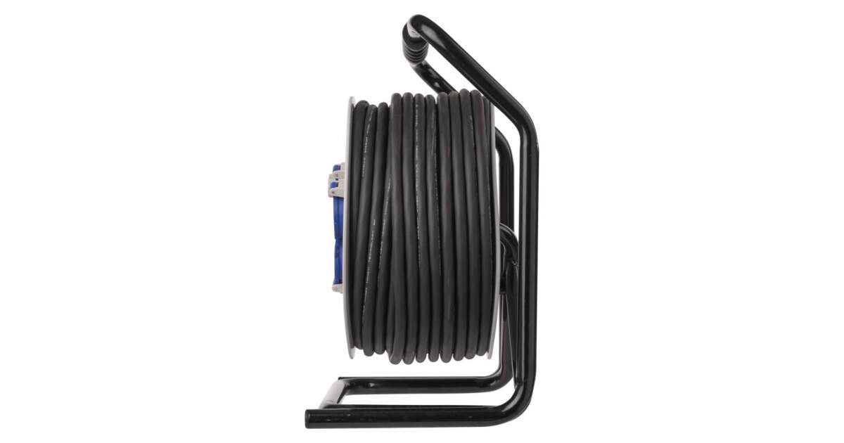 Outdoor cable drum 50 m / 4 sockets / black / rubber / 230 V / 2.5 mm2 ...