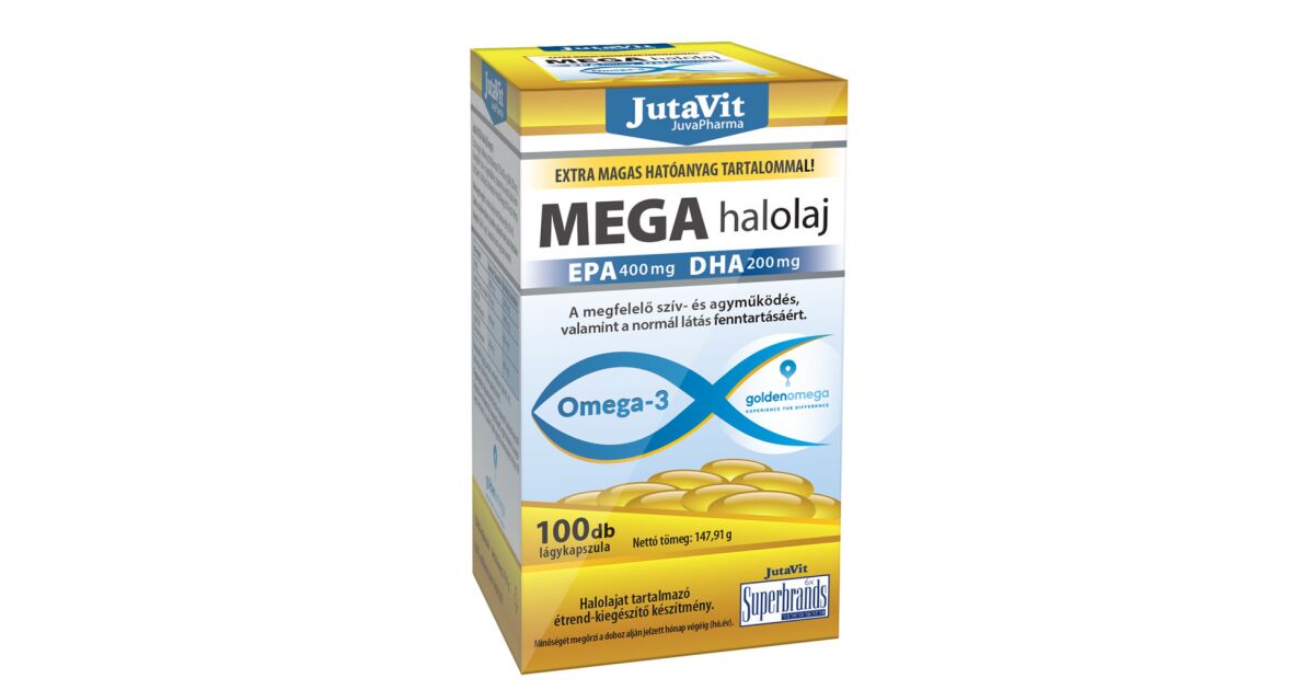 Jutavit Mega halolaj omega-3 kapszula 100 db | Pepita.hu