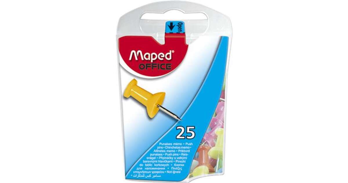 Map needle, 10 mm, MAPED, mixed colours - 25 pcs/blank | Pepita.com
