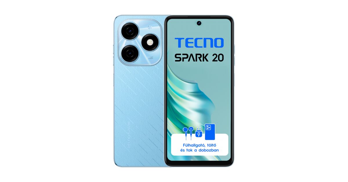 Tecno Spark 20 Magic Skin Blue 8+256 GB mobiltelefon | Pepita.hu