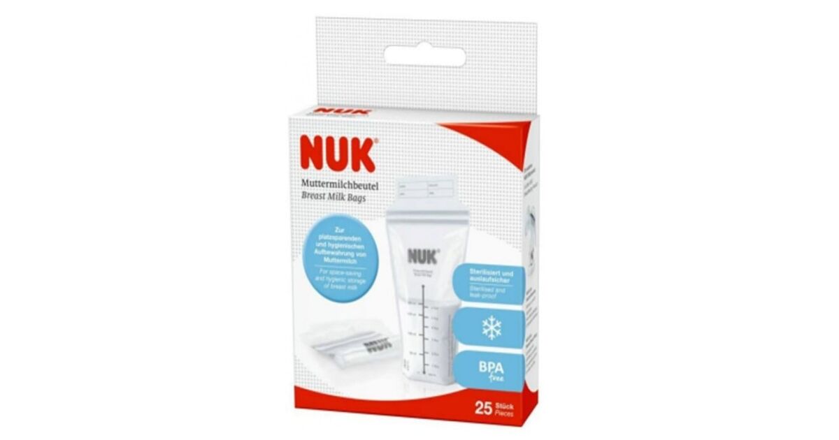 Pungi de stocare lapte matern Nuk, 180 ml/buc, 25 buc | Pepita.com