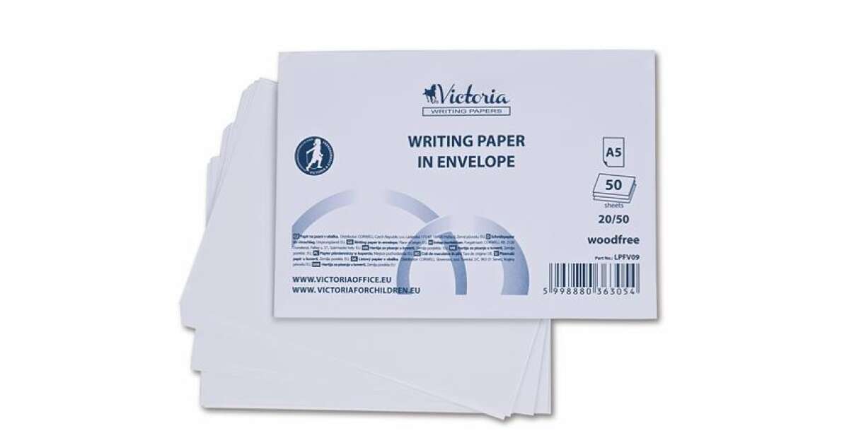 Leaflet, woodfree, A5, 20/50, VICTORIA PAPER Envelope 60g - 50 sheets ...