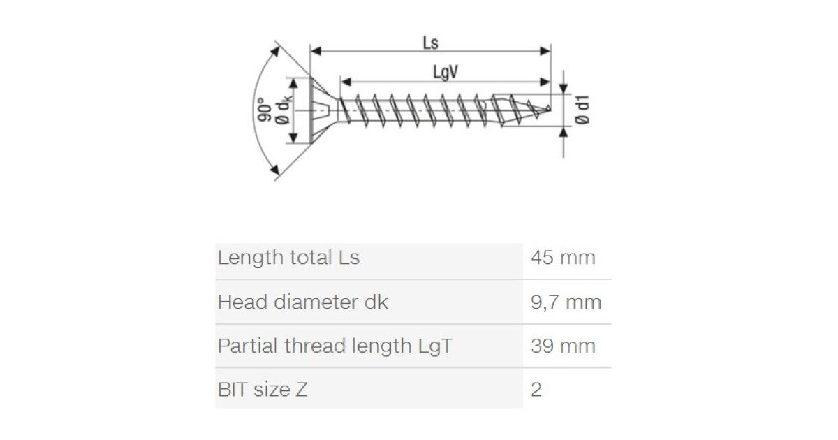 SPAX csavar 5x45 süllyesztett fej PZ, W, 4C MH | Pepita.hu
