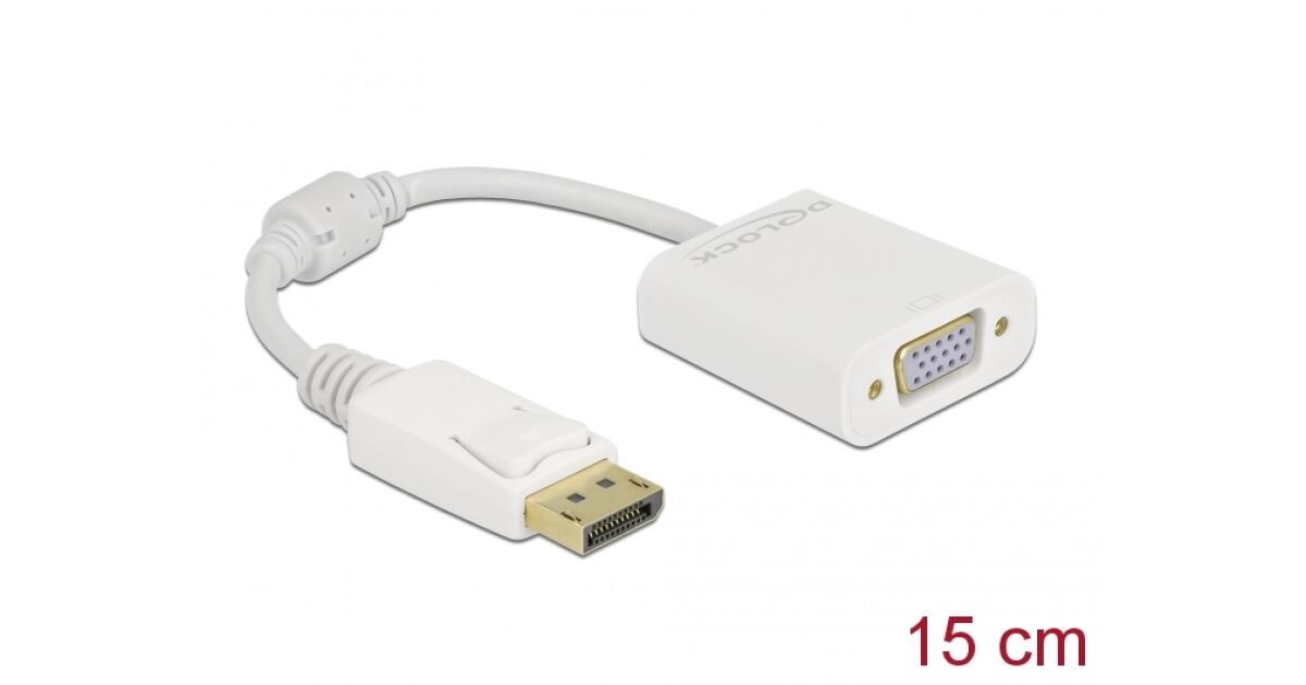 Delock Adapter DisplayPort 1.2 Stecker zu VGA Buchse passiv weiß (61007 ...