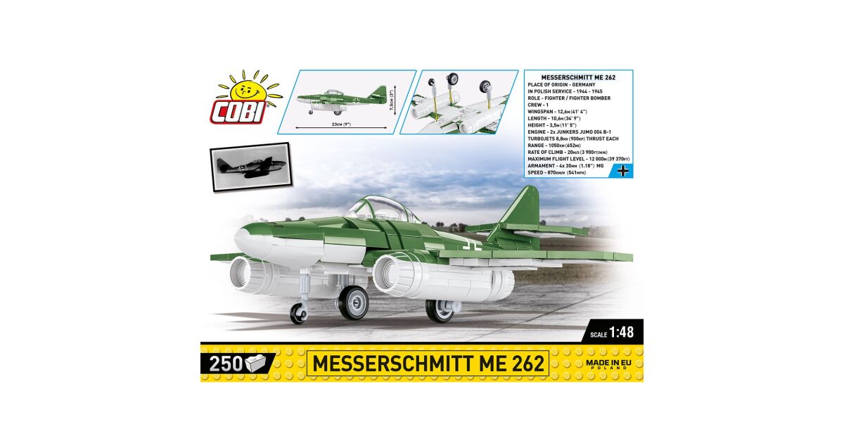 Cobi Messerschmitt Me262 250 darabos építőjáték készlet (5881) | Pepita.hu