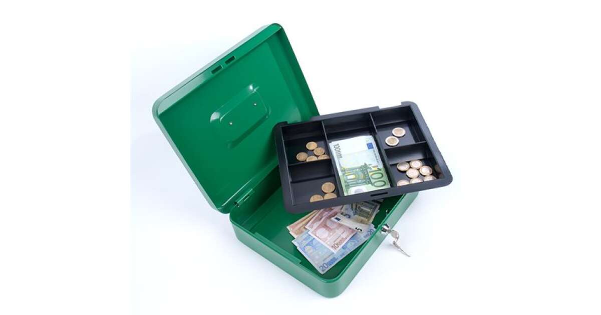 Money box, 15,2x11,5x8 cm, DONAU, green | Pepita.com