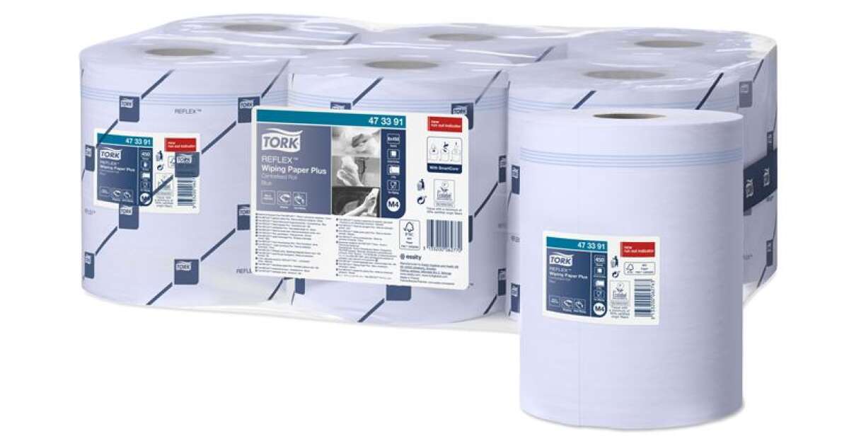 Törlőpapír, tekercses, 18,5 cm átmérő, M4 rendszer, 1 rétegű, Advanced, TORK "Reflex™ plusz ...