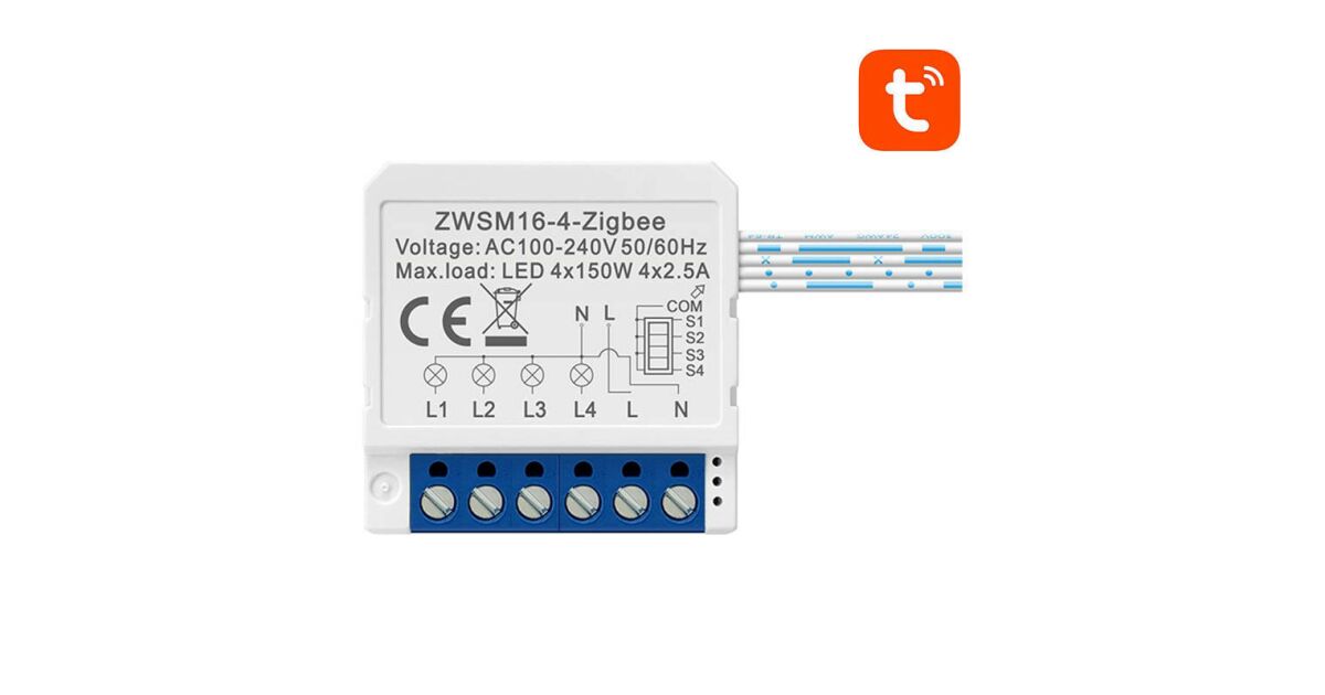 Smart Switch Module ZigBee Avatto ZWSM16-W4 TUYA | Pepita.hu