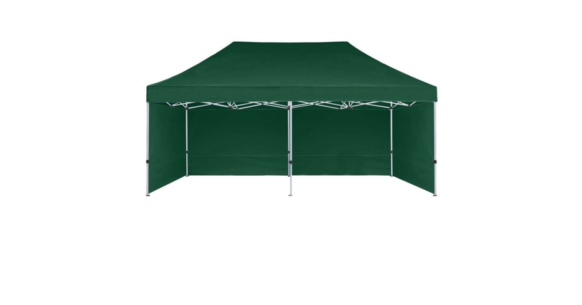 12 méteres oldalfal 3x6 méteres összecsukható kerti pavilonhoz - zöld ...