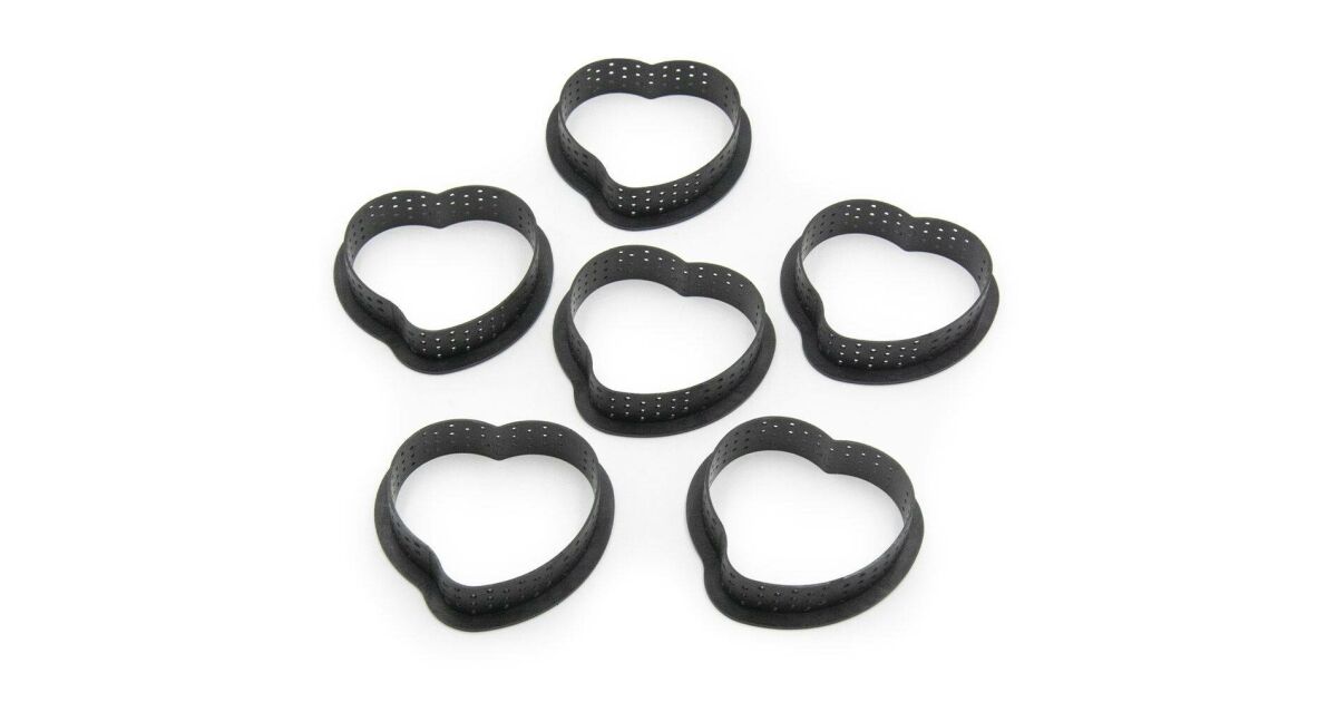 6 darabos műanyag torta forma - szív alakú | Pepita.hu