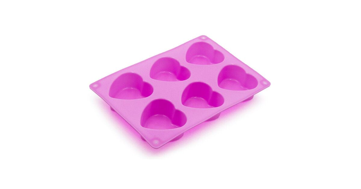 Szilikon sütemény forma, szív alakú, 6 darabos | Pepita.hu