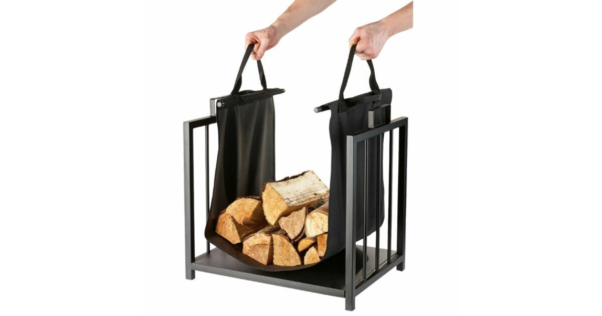 Suport metalic pentru lemne de foc cu pungă portabilă 51 x 37 x 50,5 cm ...