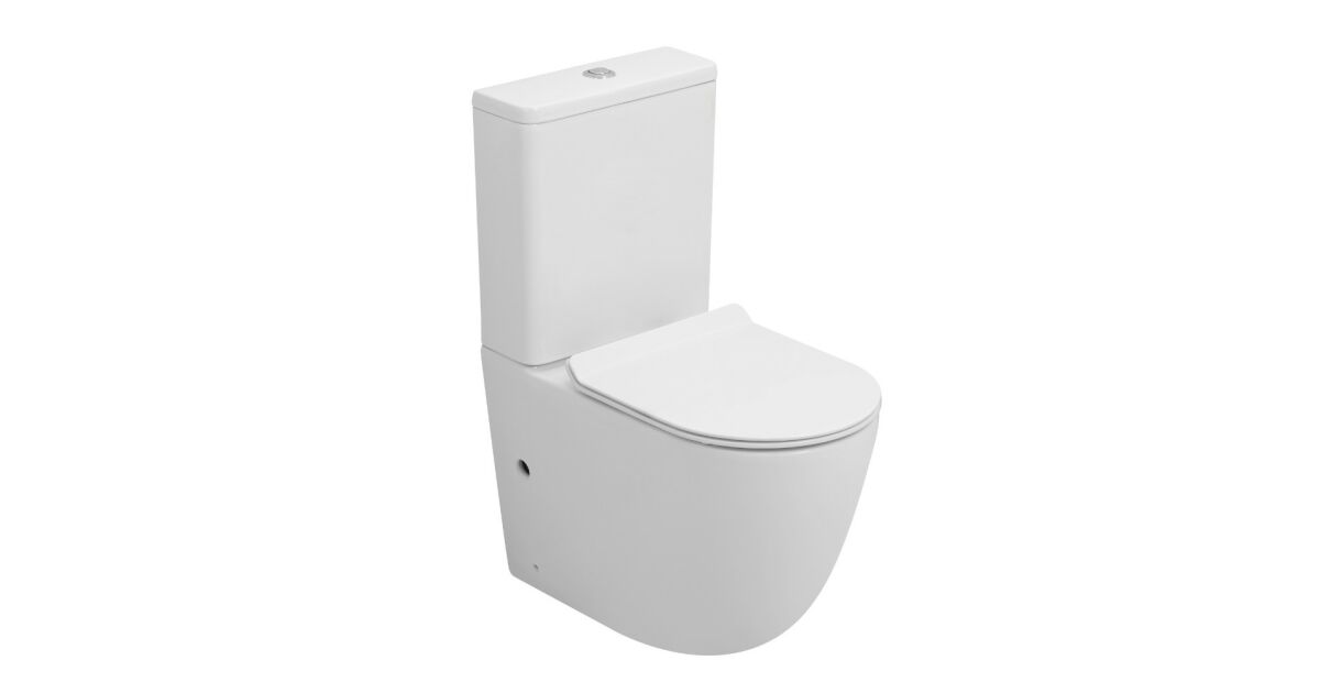 Welland Rimless Y8381 kompakt/monoblokk WC szett + soft-close slim WC ...