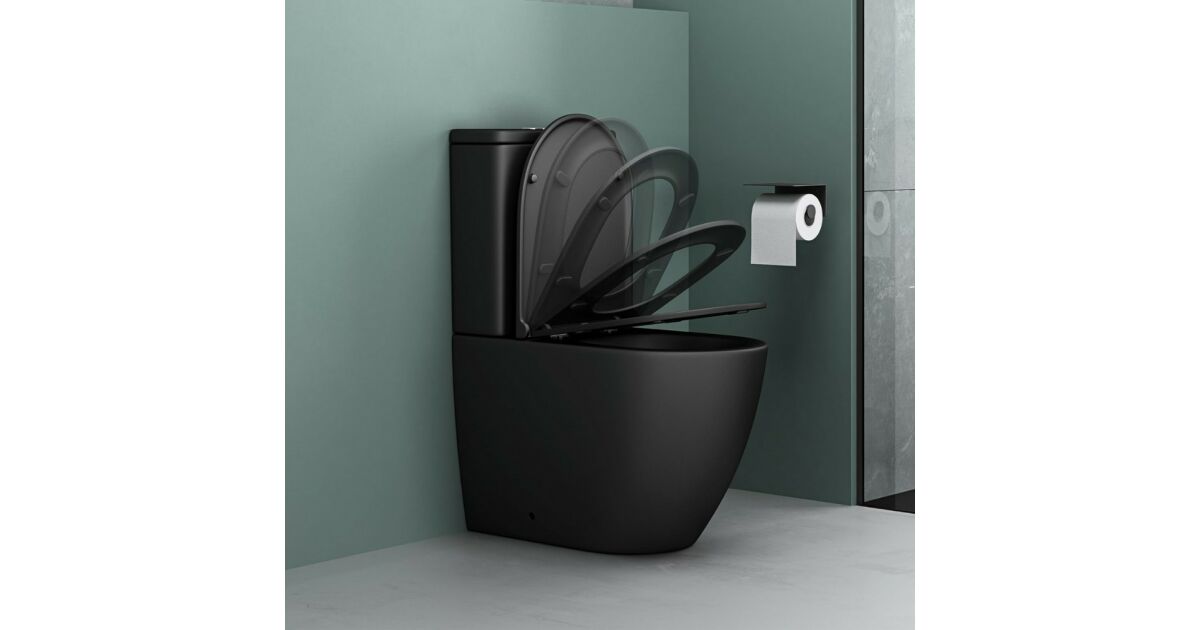 Welland Rimless Y8381 kompakt/monoblokk WC szett + soft-close slim WC ...