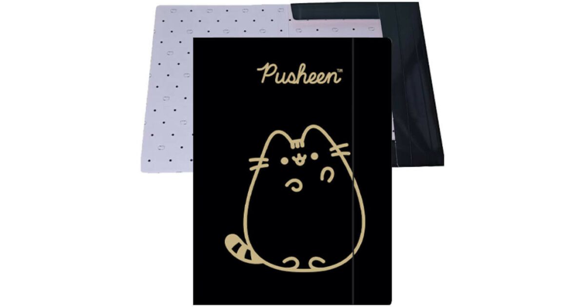 Pusheen cicás gumis mappa A/7, papír, 300g, Pusheen Gold | Pepita.hu