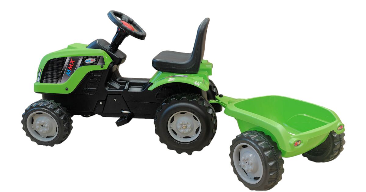 Pedálos traktor pótkocsival, hatalmas nagy traktor gyerekeknek, lovagló ...