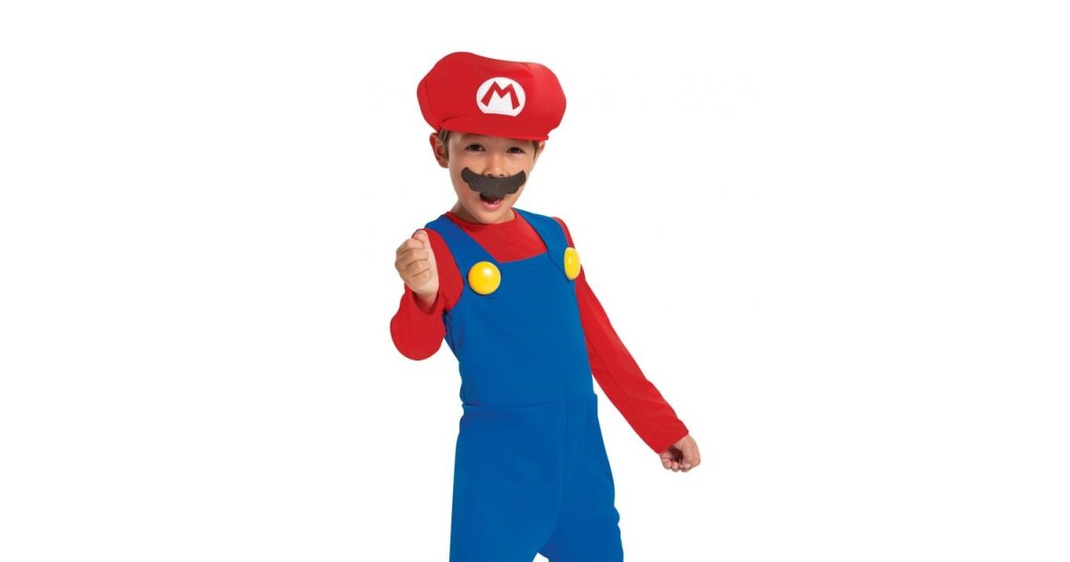 Costum de carnaval Super Mario clasic Mario Bros pentru copii - marimea ...
