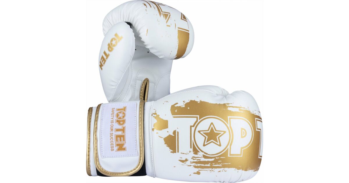 Manusi de box „Power Ink Star Golden” - Alb -Gold, 10 oz | Pepita.com
