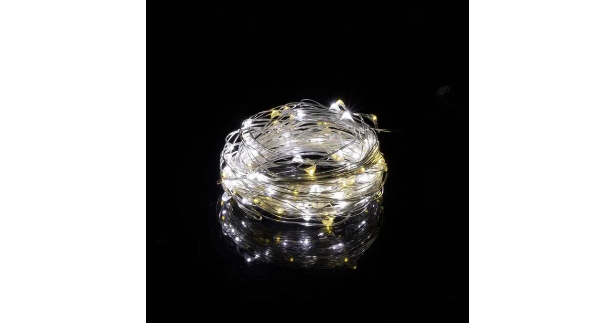 Mikro led fényfüzér 100 led, hideg/meleg fehér, 9,9m, elemes | Pepita.hu