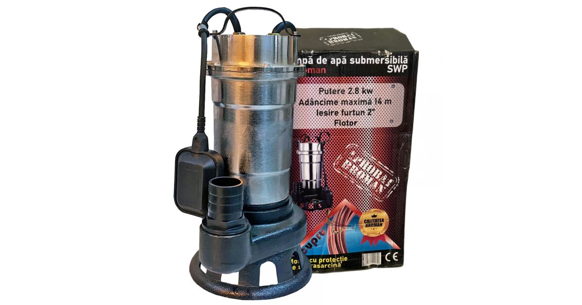 Pompa submersibila apa murdara Broman SWP inox, 2800 W, 220 V, 31 mc/h ...