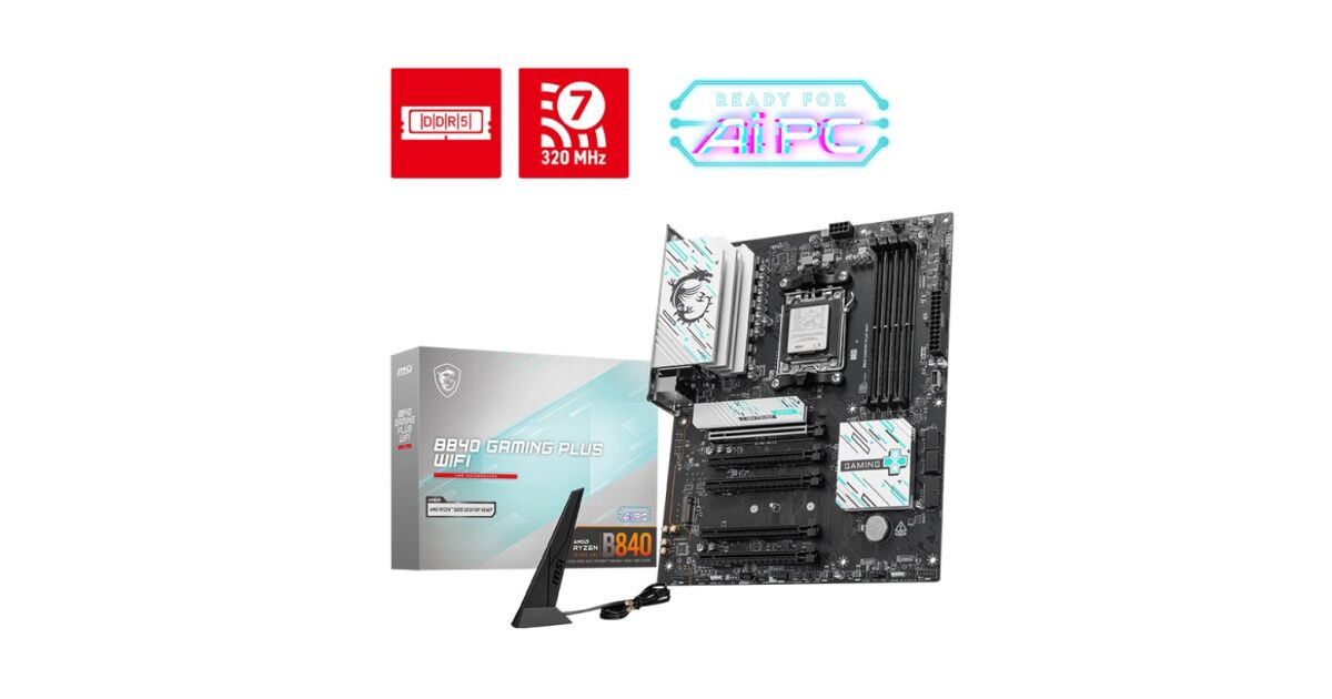 MSI B840 GAMING PLUS WIFI alaplap AMD B840 Socket AM5 ATX | Pepita.hu