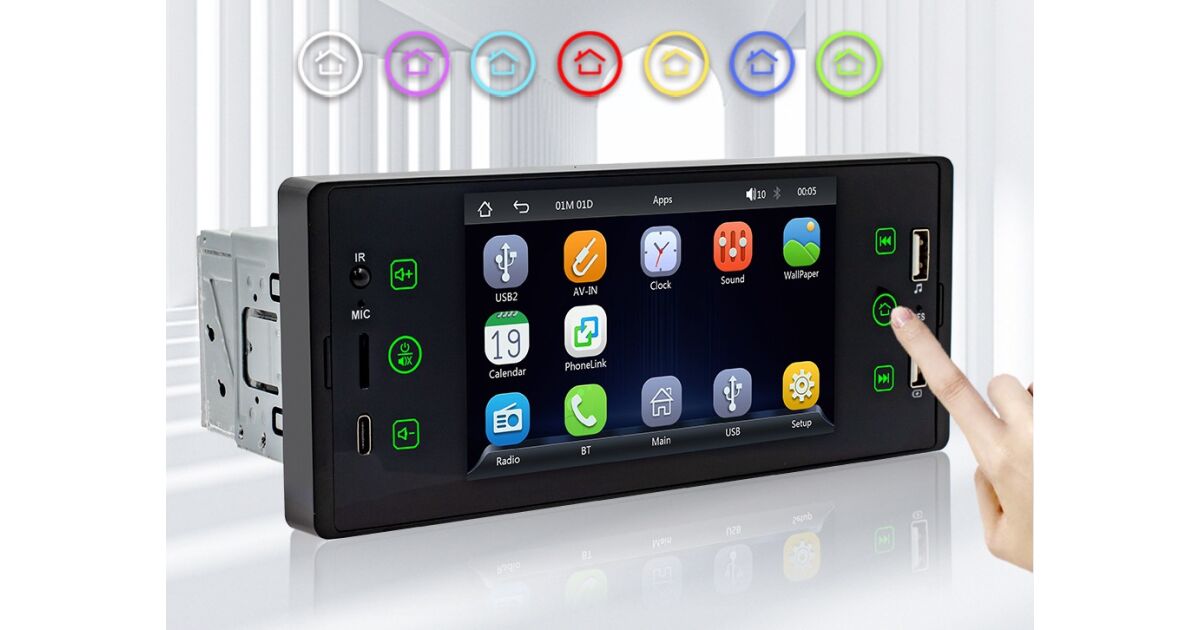 ILIKE 5 IPS képernyő vezetékes mirrorlink Carplay, Android Auto, 1 DIN ...