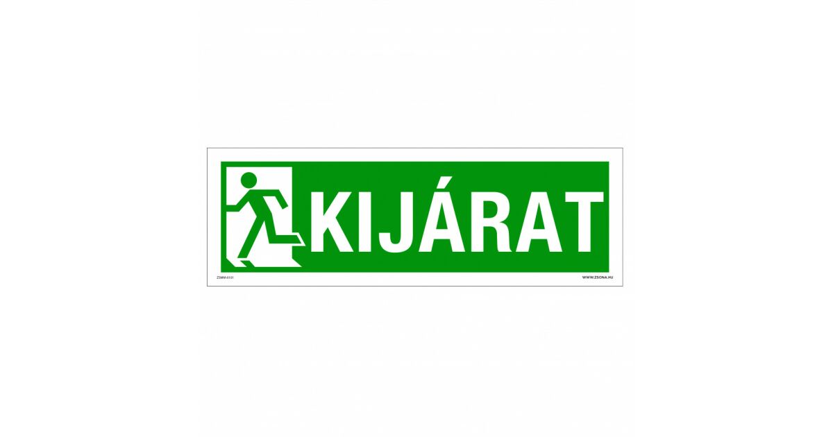 Kijárat piktogrammal Utánvilágító műanyag tábla 300x100 mm | Pepita.hu