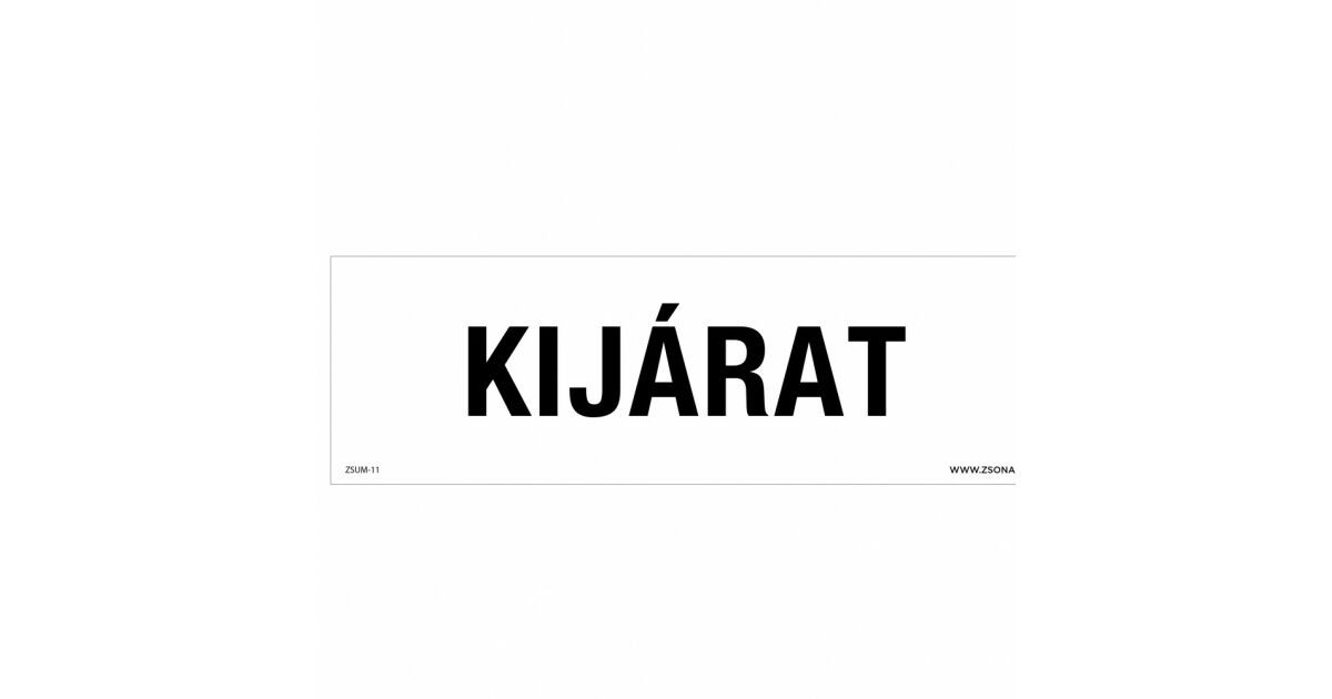 Kijárat Műanyag tábla 250x80 mm v2 | Pepita.hu
