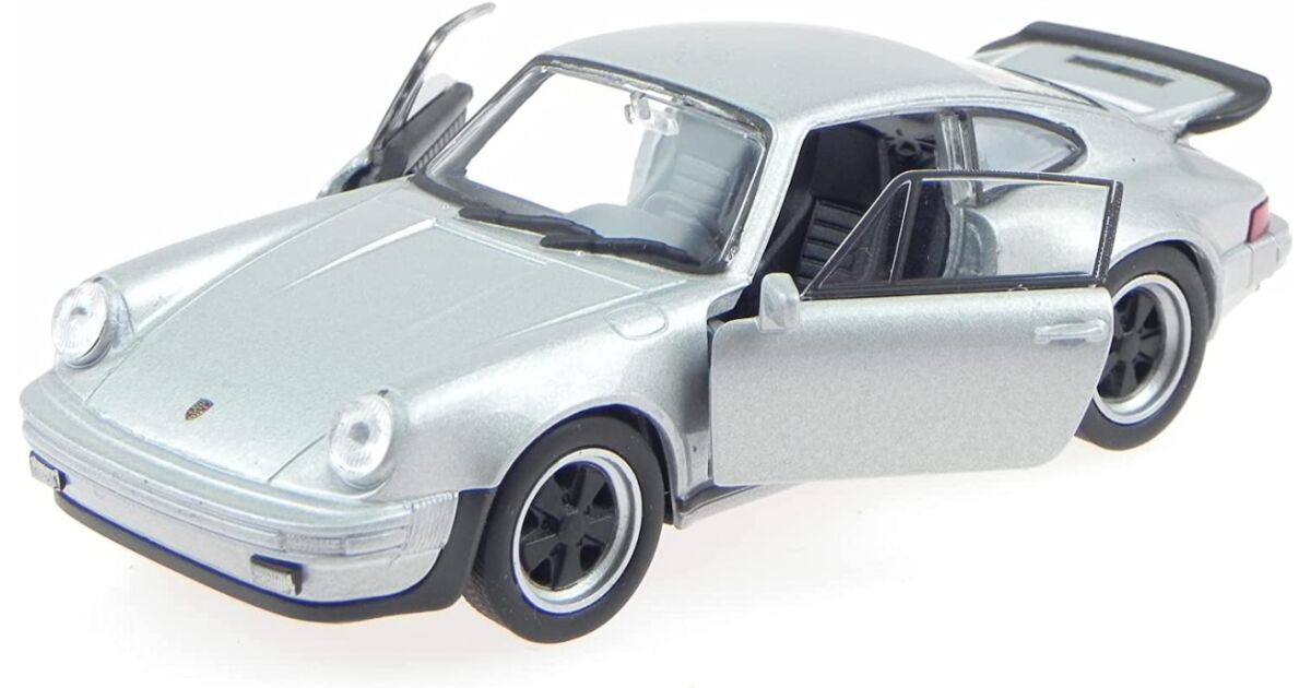 Macheta metalica Welly 1:34 Porsche 911 Turbo, Gri, 12 cm | Pepita.com