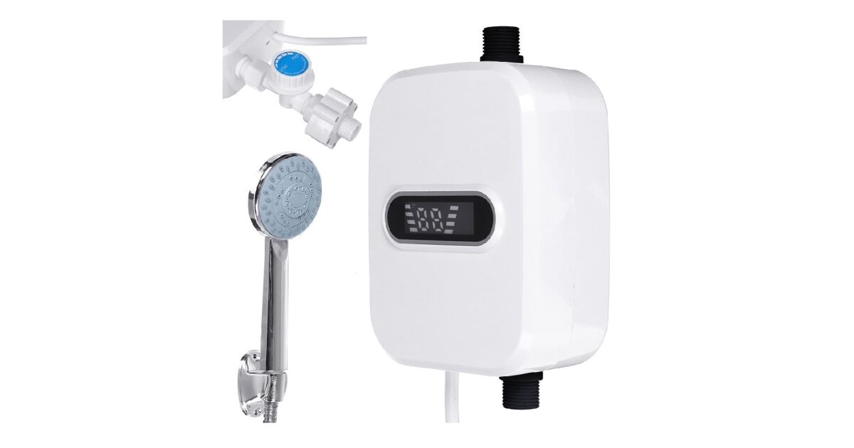 Instant electric pentru apa calda 3500W, cu afisaj LCD si furtun cu cap ...