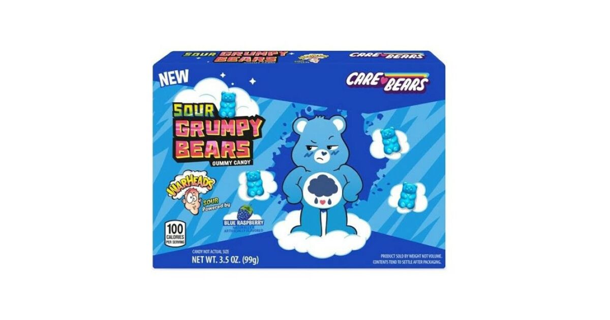 Warheads Sour Grumpy Bears Blue Raspberry málna ízű savanyú gumicukor ...