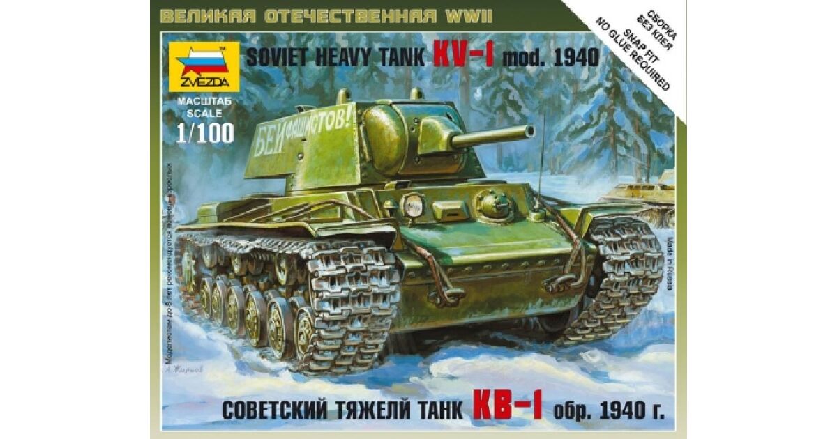 Zvezda Soviet Heavy Tank KV-1 mod. 1940 1:100 makett harcjármű (6141 ...