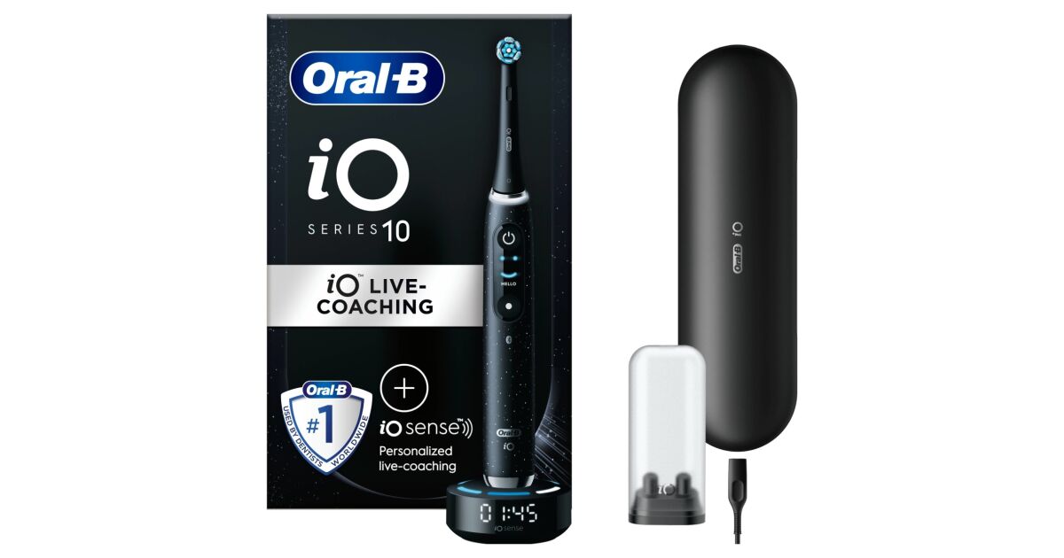 Periuta de dinti electrica Oral-B iO10 cu incarcator iOSense, Tehnologie Magnetica si Micro ...