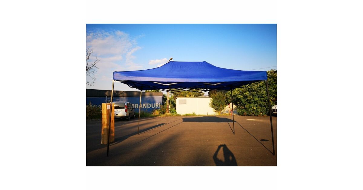 Cort Pavilion 3x4.5m Albastru Pliabil Cadru Metal pentru Curte, Gradina ...