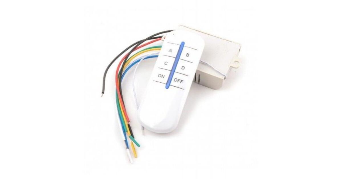 Digitális rádiófrekvenciás távirányítós kapcsoló , 220V , 4 UTAS ON/OFF ...