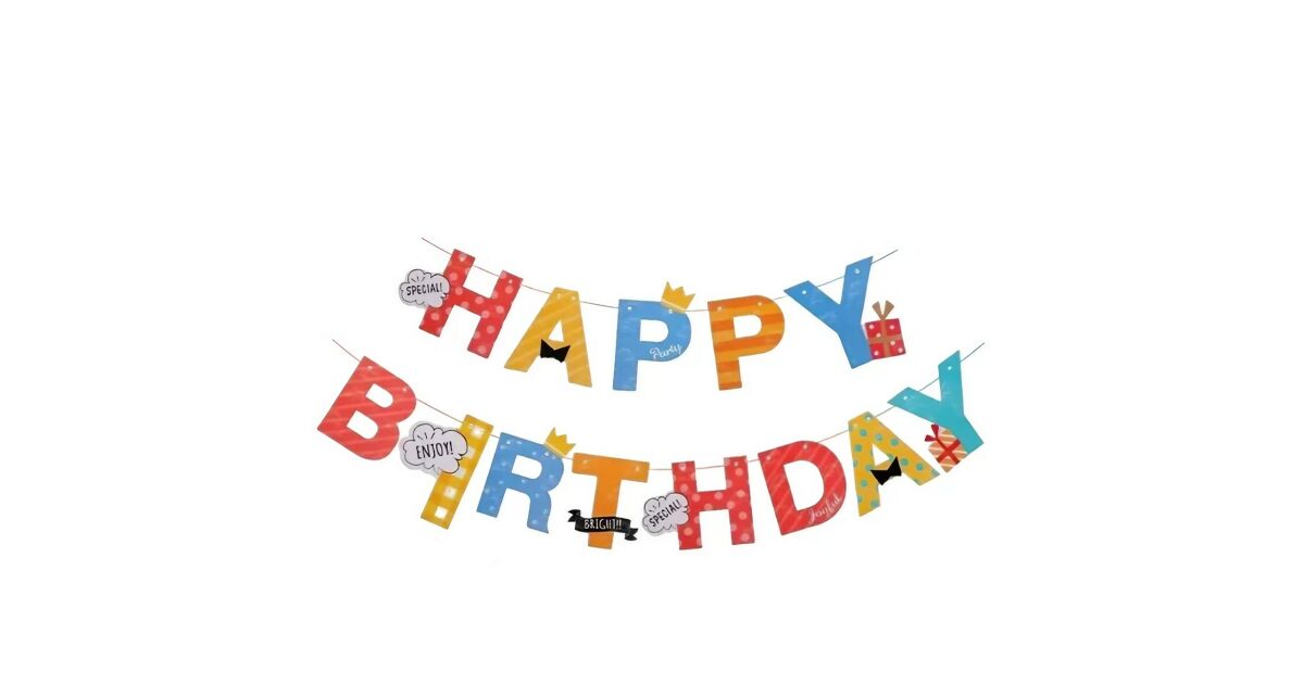 Banner Happy Birthday 100x200 cm, KipHome, Rola de Ata Inclusa ...