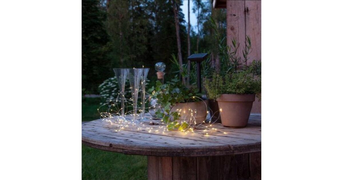 Led fényfüzér , kültéri , napelemes , nano , 200 LED , 2 m , meleg fehér , IP44 , EGLO , 48886 ...